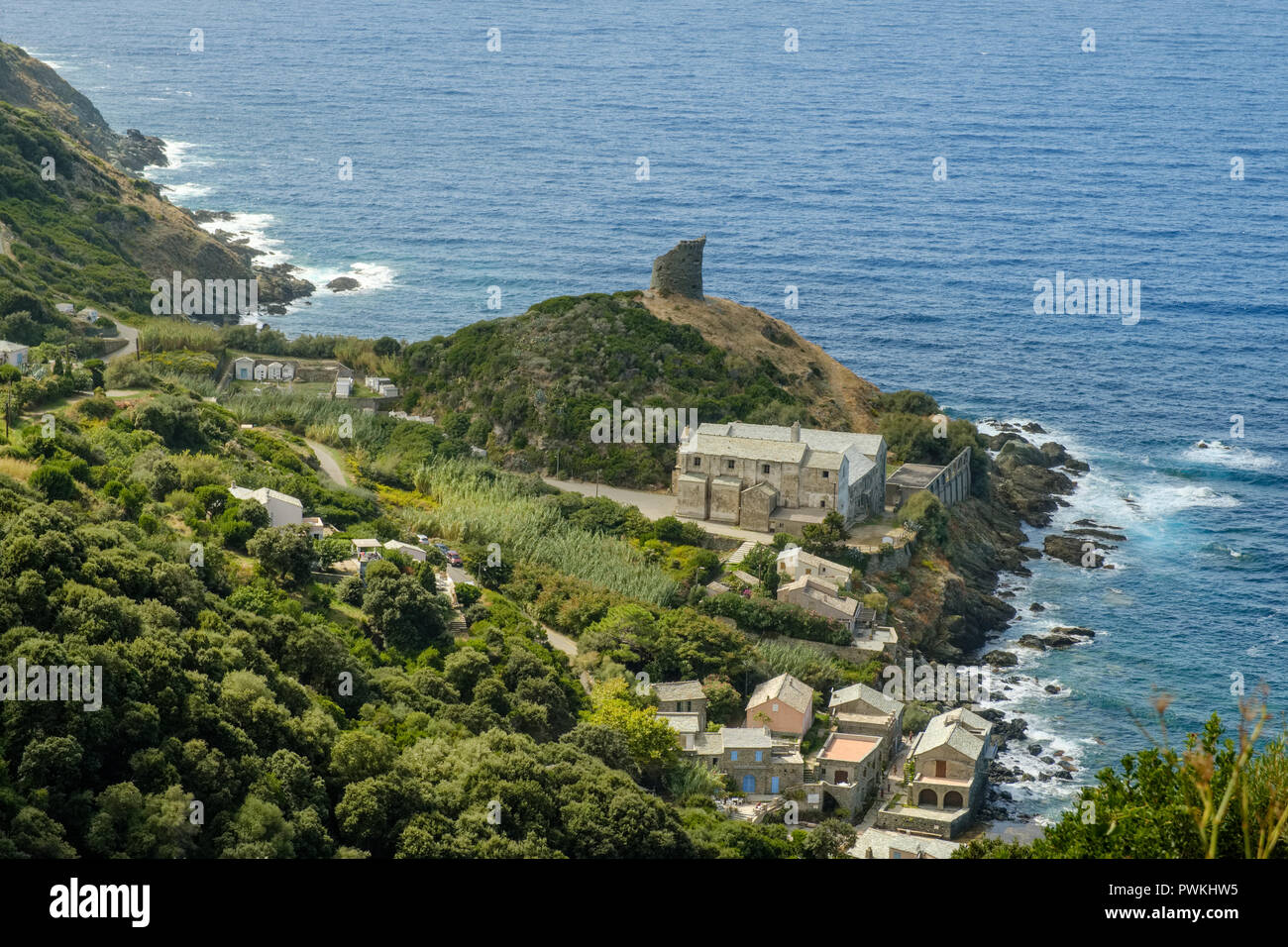 St Francois convent, Genoese tower and houses in the village of Marine ...