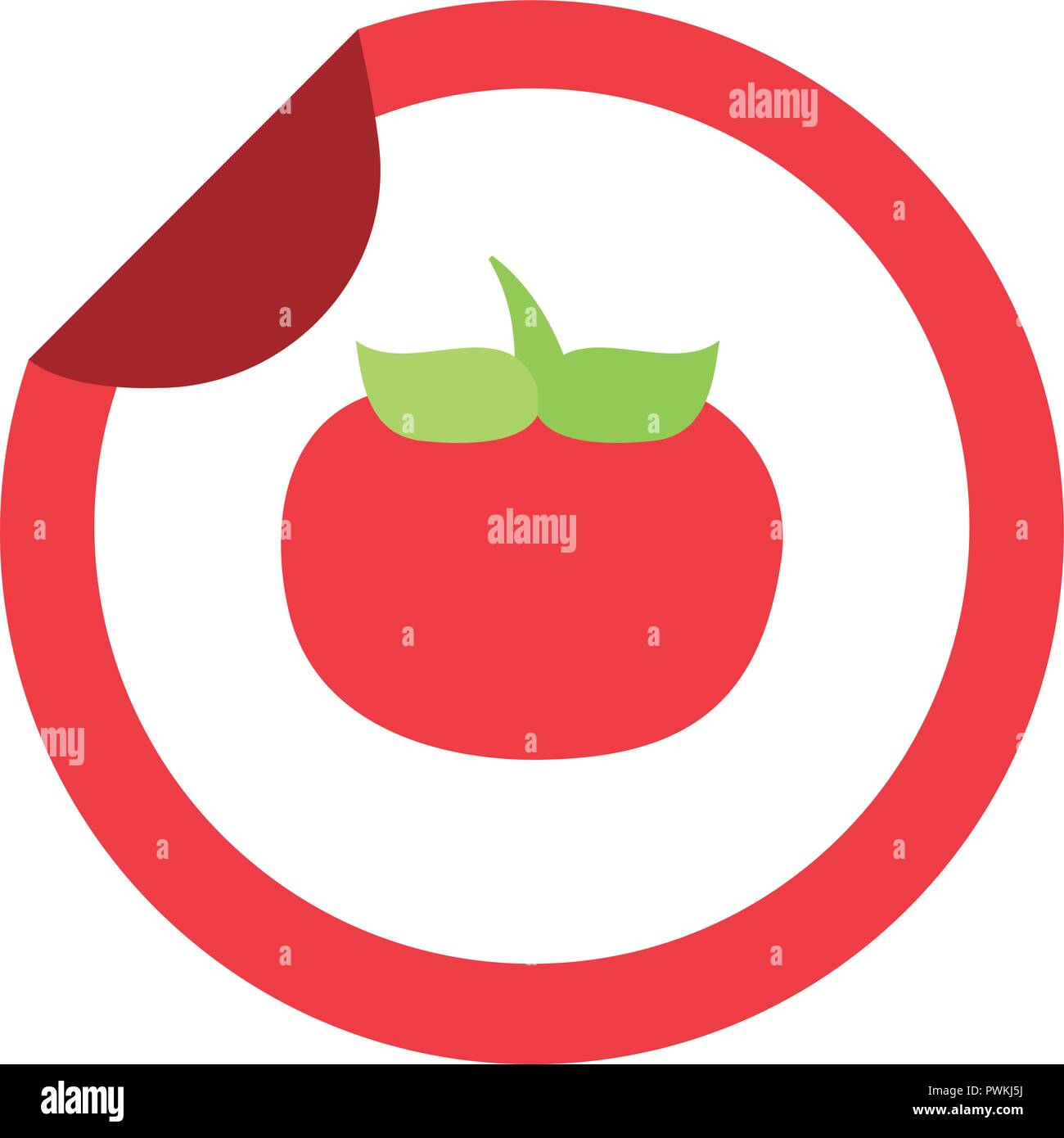 sticker nature fresh organic tomato vector illustration Stock Vector ...