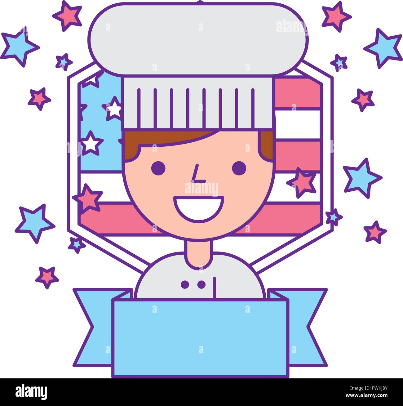 chef ribbon american flag labor day vector illustration Stock Vector ...