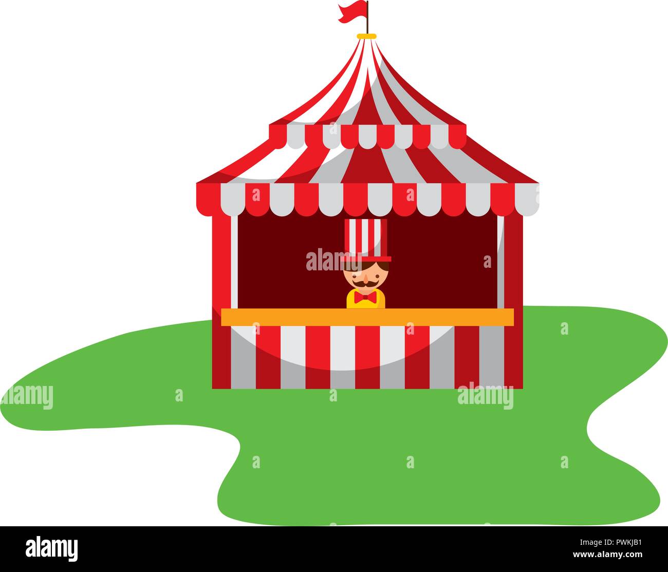 salesman booth carnival fun fair vector illustration Stock Vector Image ...