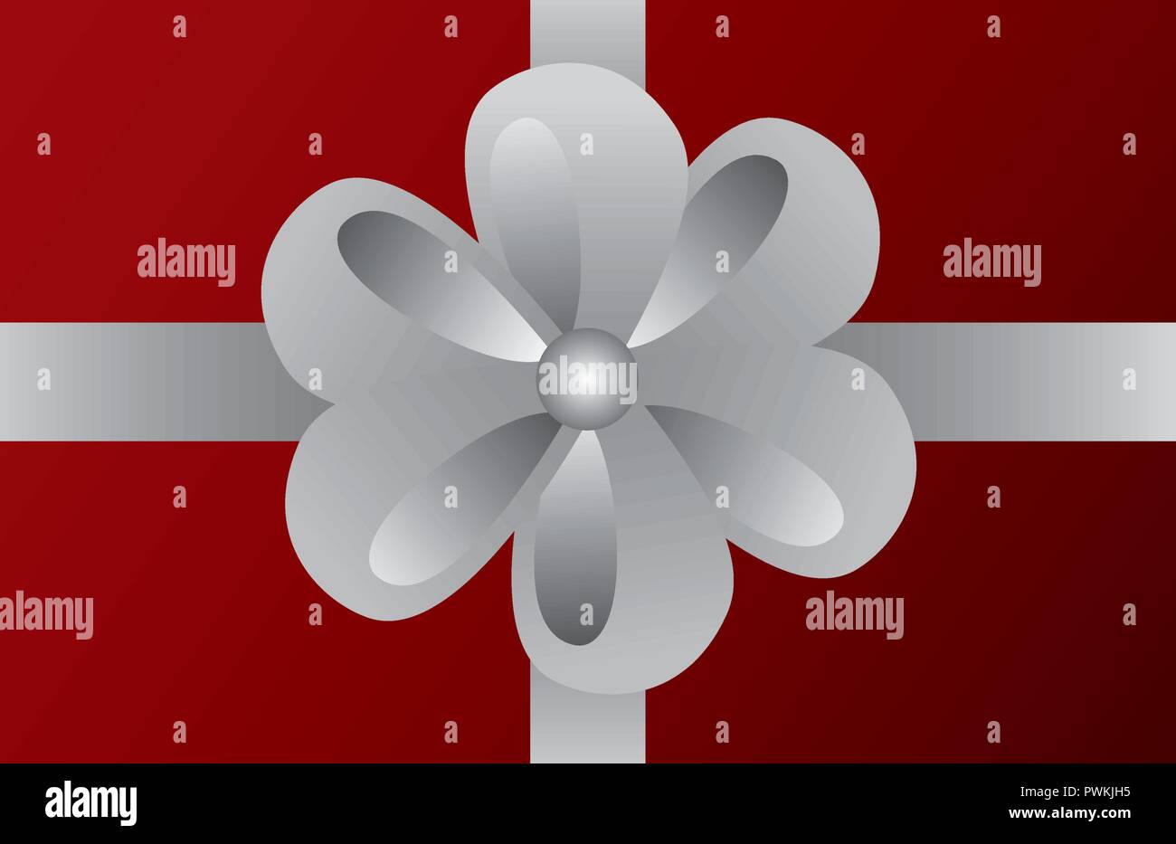 top view wrapper gift box bow decoration vector illustration Stock ...