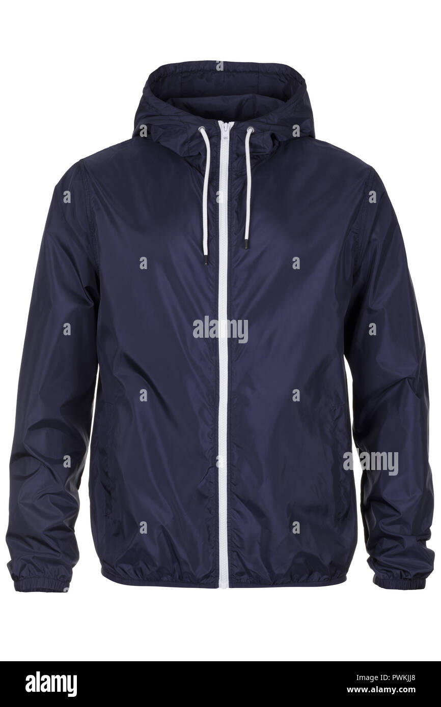 Warm navy blue jacket isolated on white background Stock Photo - Alamy