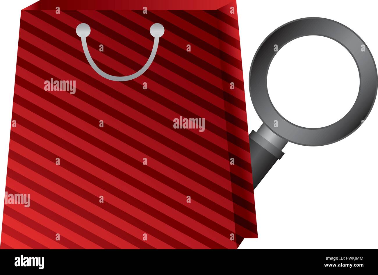 shopping online bag and magnifying glass vector illustration Stock ...