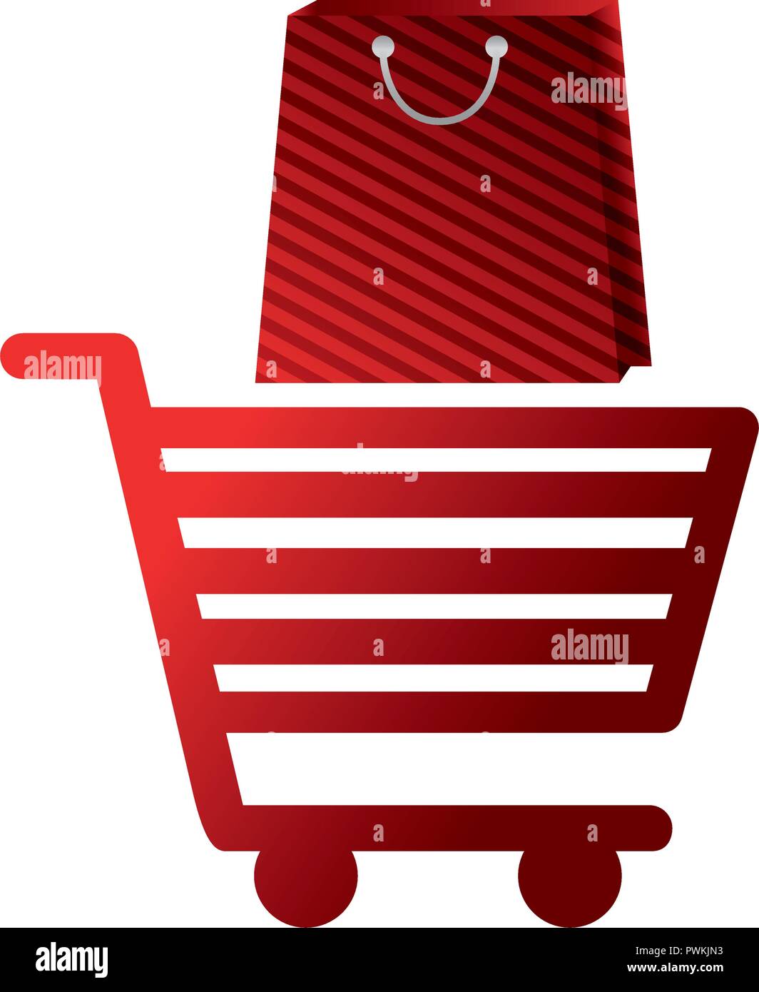 shopping online cart and bag market vector illustration Stock Vector ...
