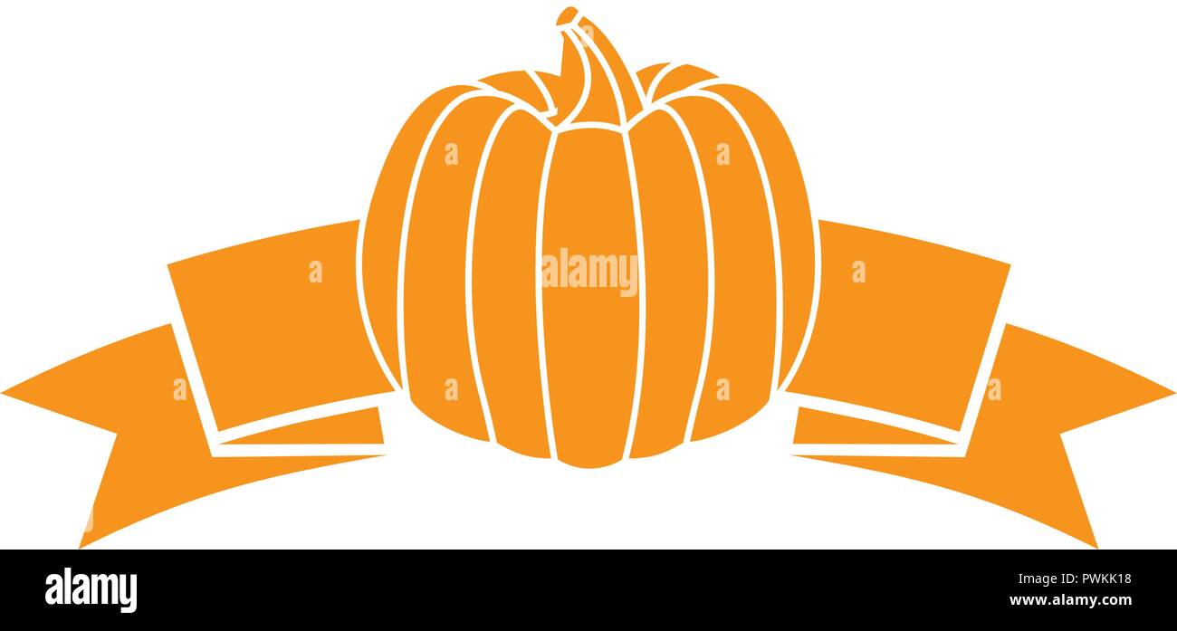 yellow fresh pumpkin ribbon on white background vector illustration ...