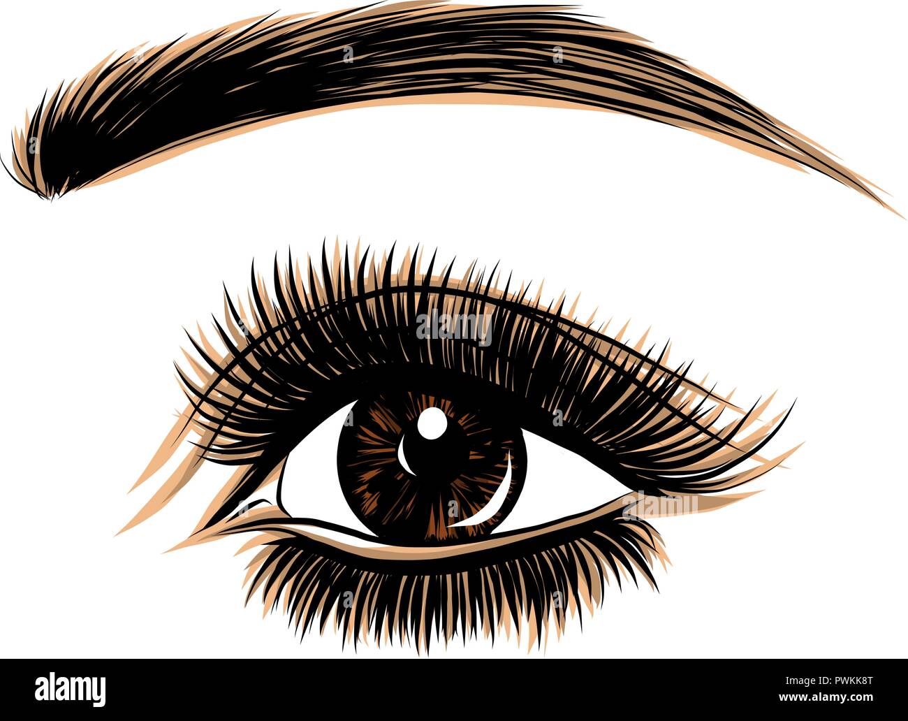 Vision test woman eye Stock Vector Images - Alamy