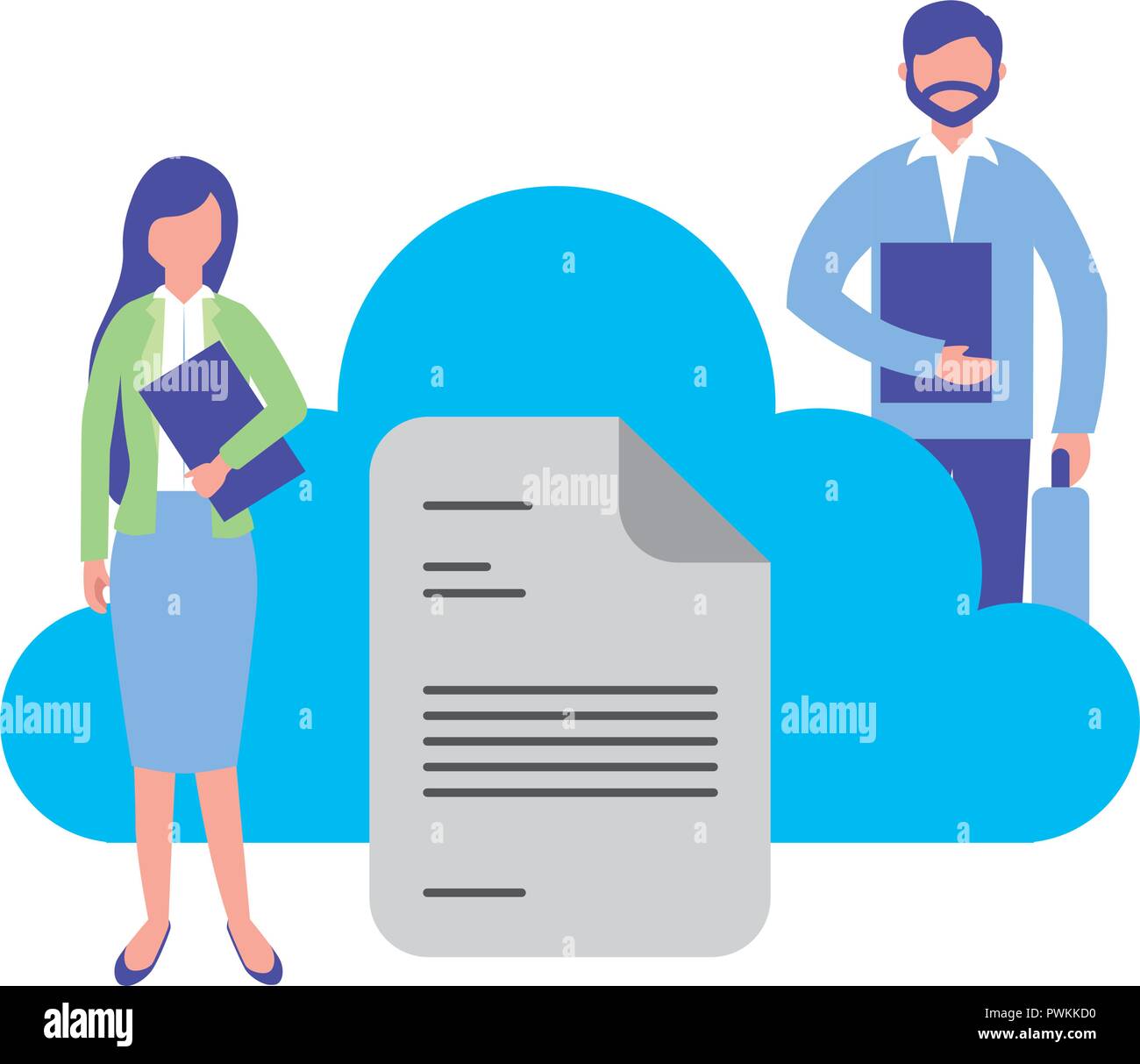 people cloud computing data document folder vector illustration Stock Vector Image & Art - Alamy