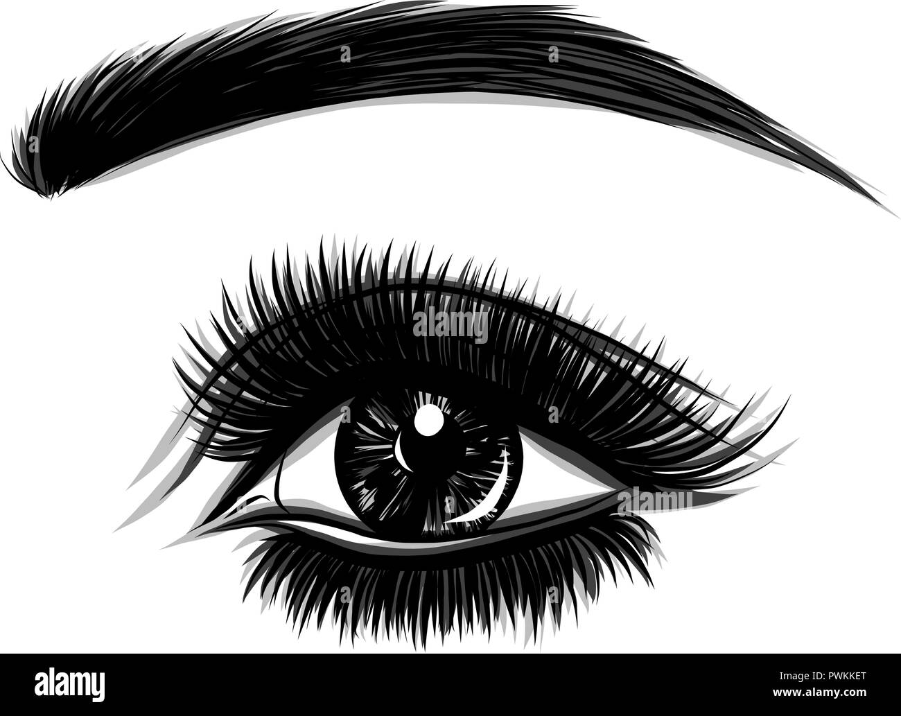 Eye on white background. Woman eye. The eye logo. Eyes art. Human face ...