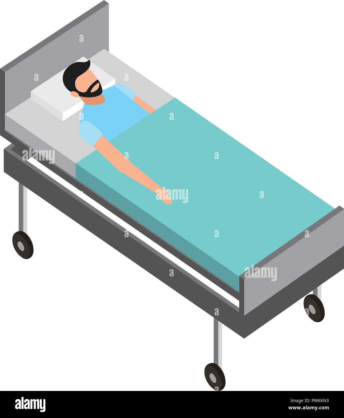 patient in the bed medical healthcare vector illustration Stock Vector ...