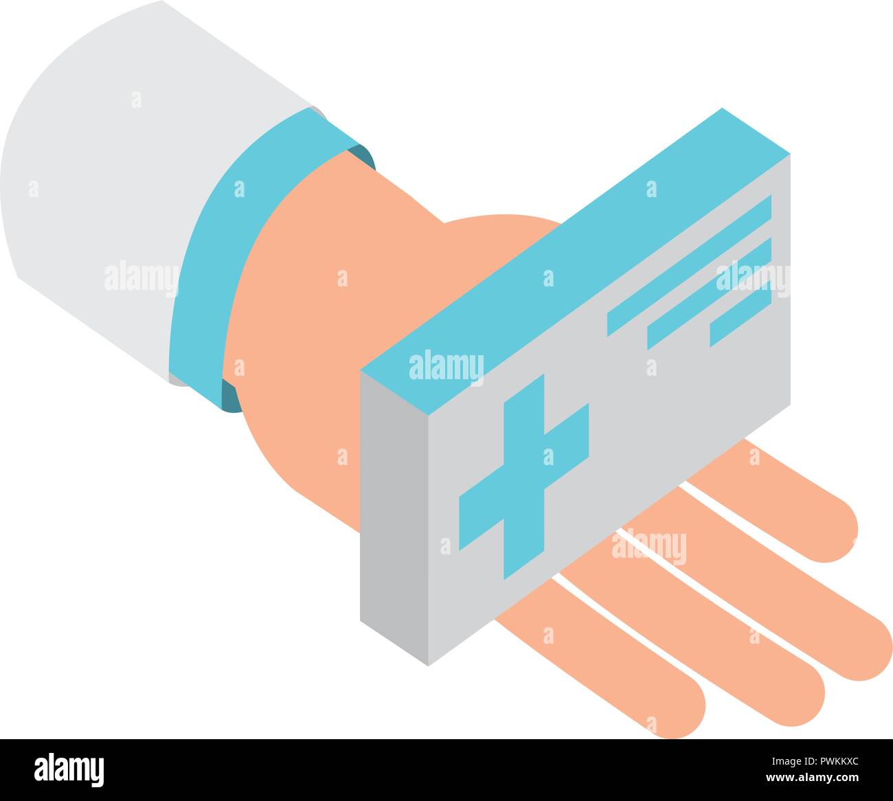 hand with medicine pills medical healthcare vector illustration Stock ...