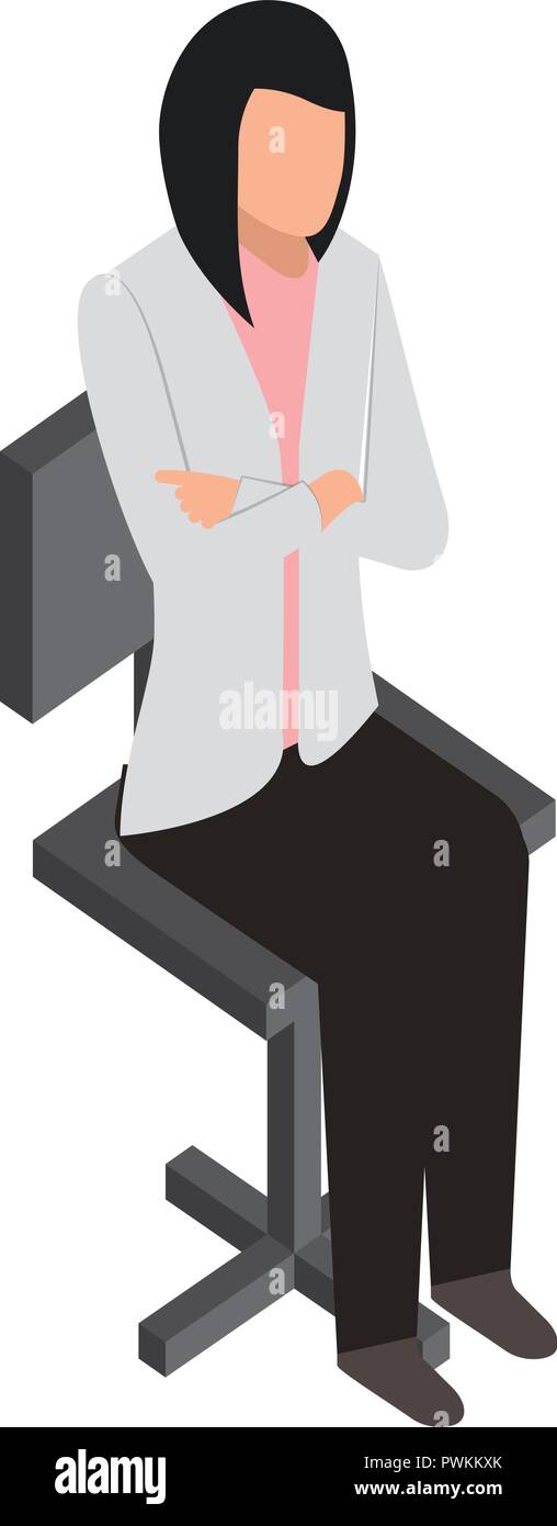 female doctor sitting on chair medical healthcare vector illustration ...