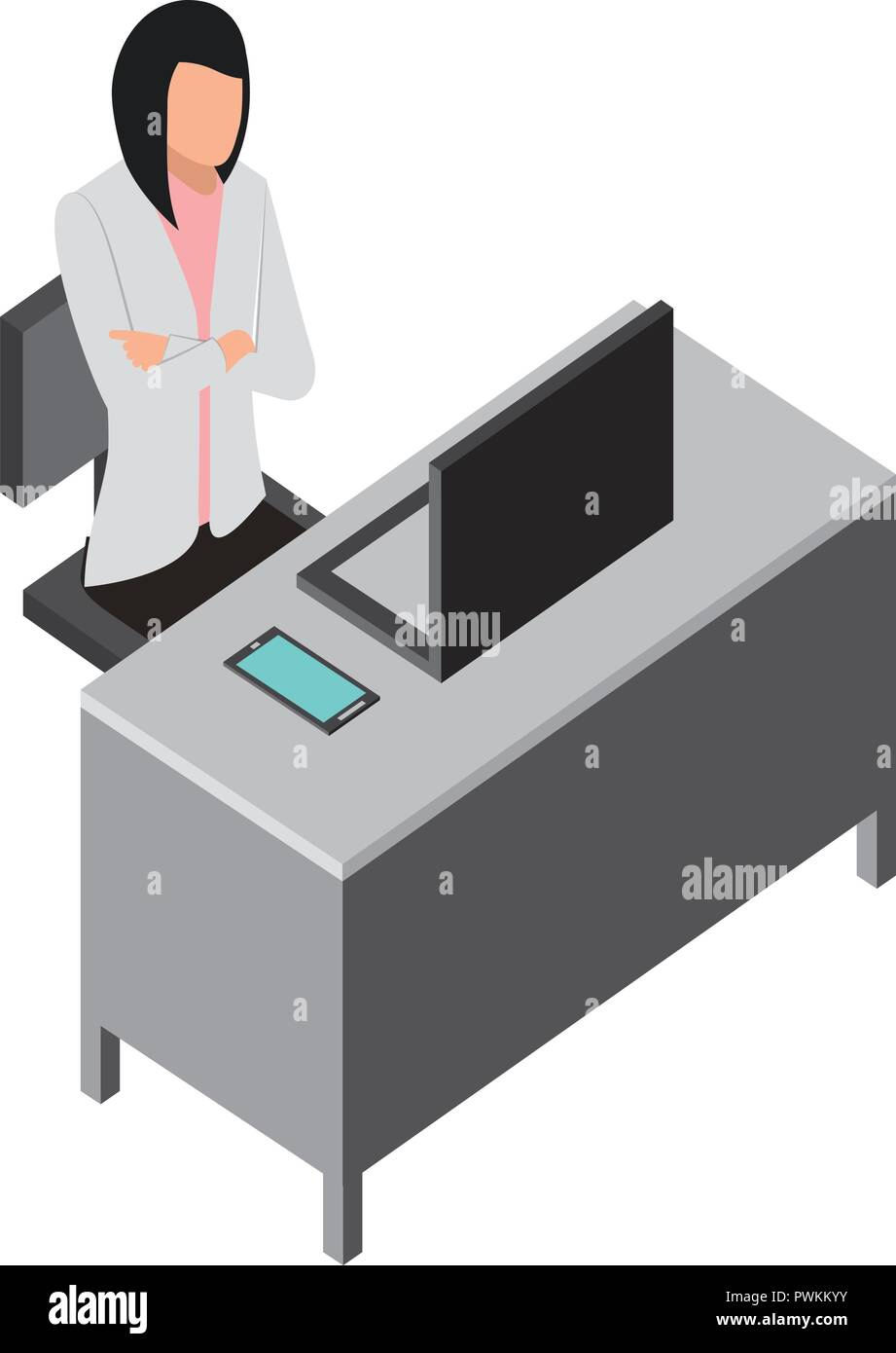 female doctor in consultation room medical healthcare vector ...