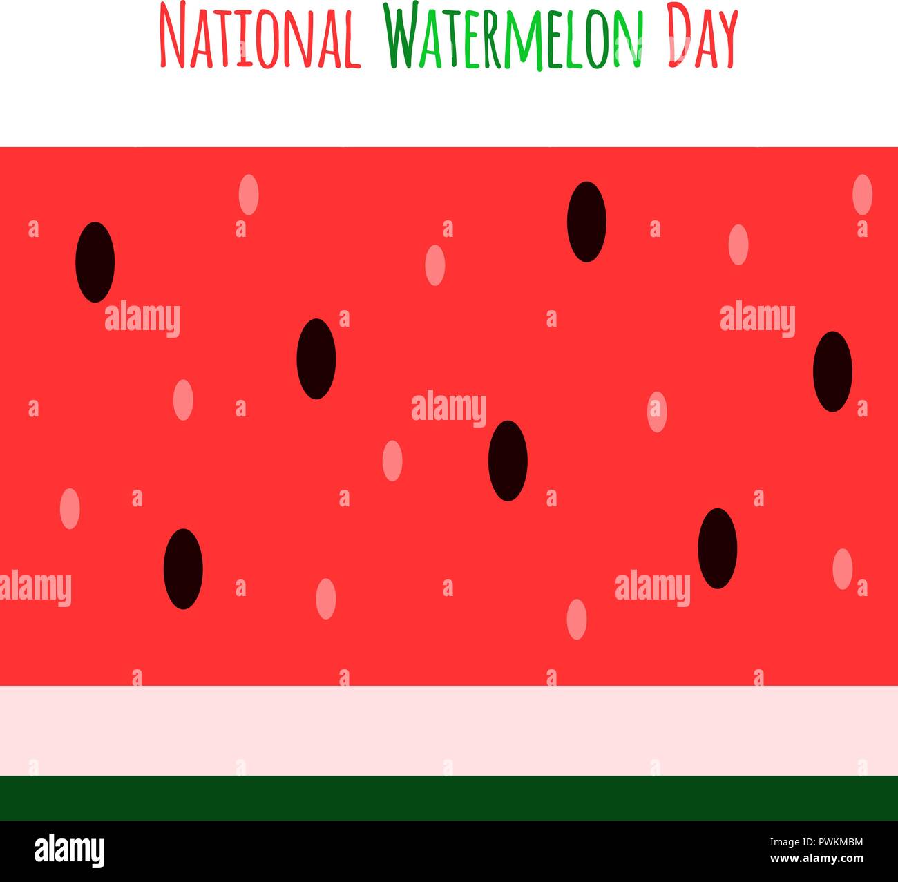 Vector red and green banner with fresh watermelon slice. Simple and ...