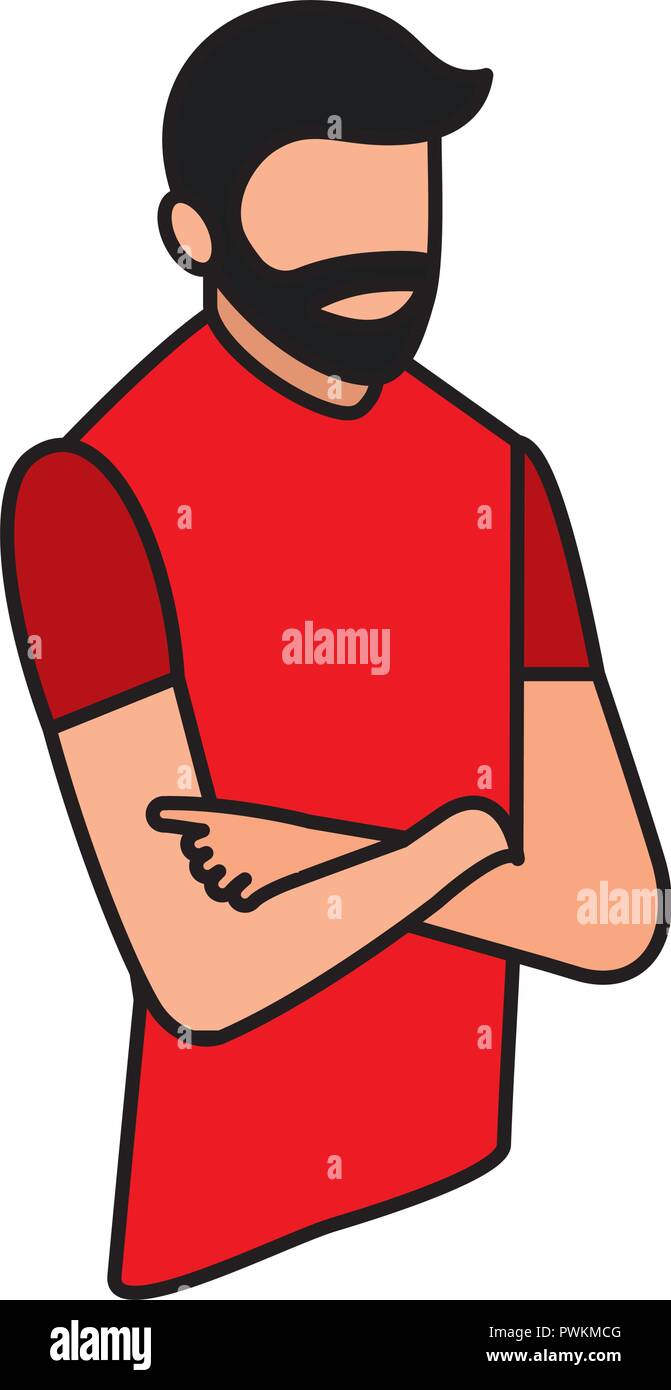 Folded hands young man Stock Vector Images - Alamy