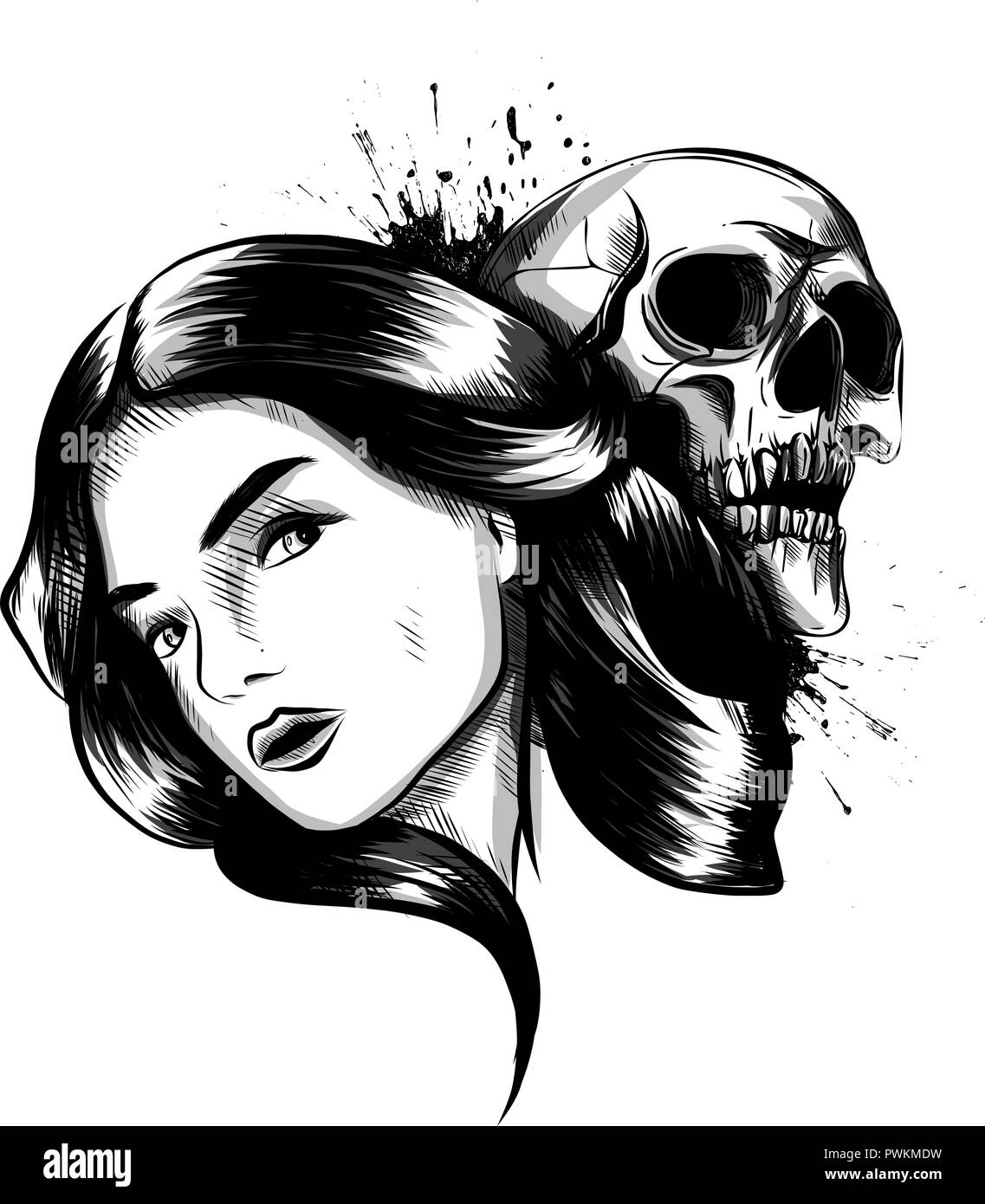 Skull in hand Black and White Stock Photos & Images - Alamy