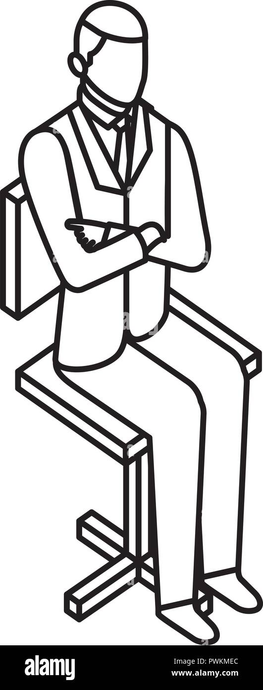 doctor professional sitting on chair vector illustration Stock Vector ...