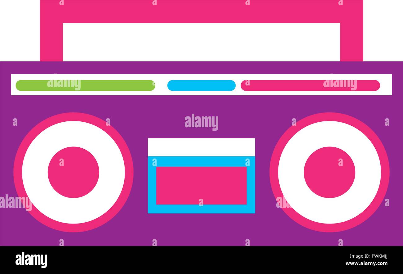 boombox radio retro hippie style vector illustration Stock Vector Image ...