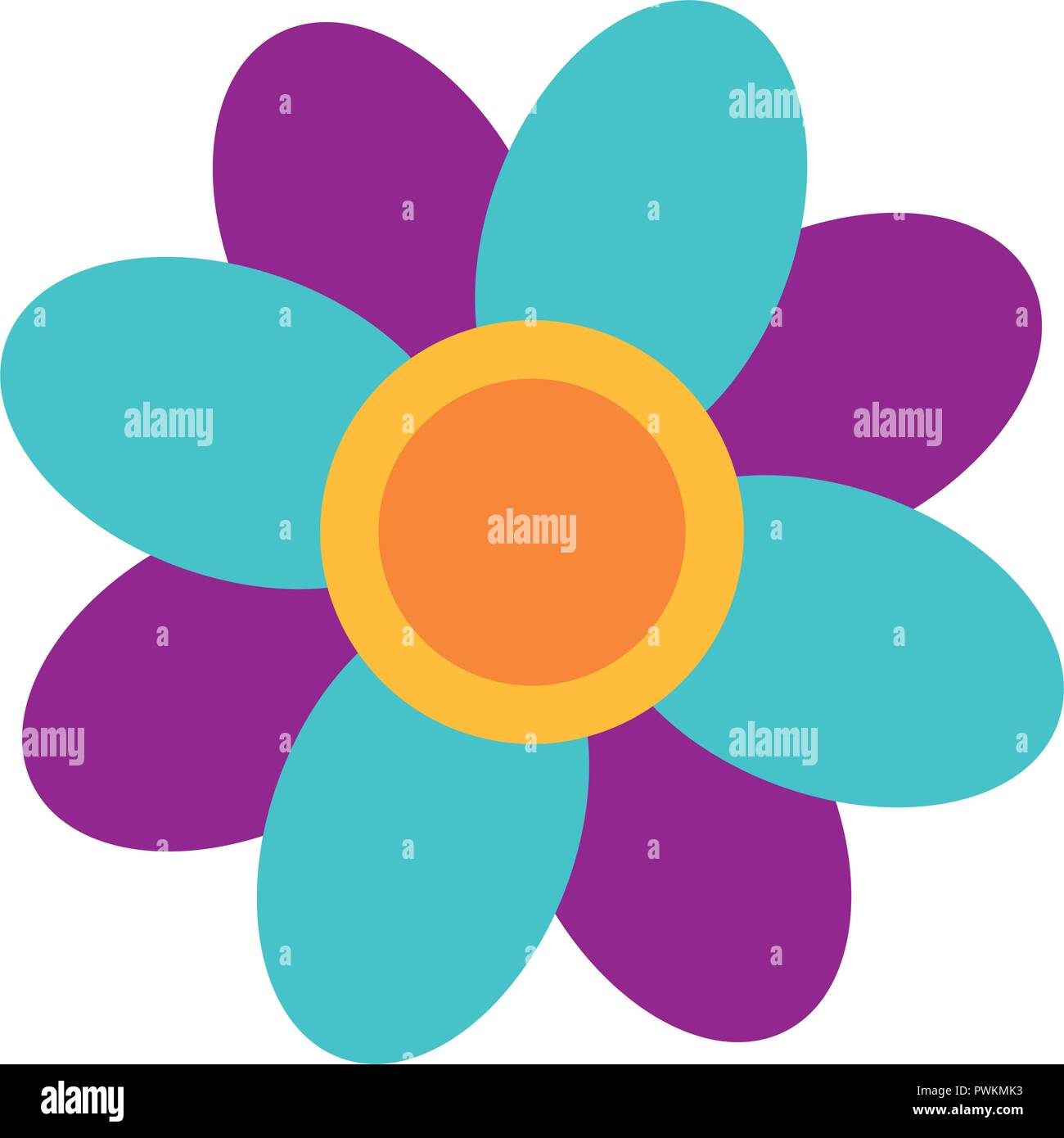 colored flower retro hippie style vector illustration Stock Vector ...