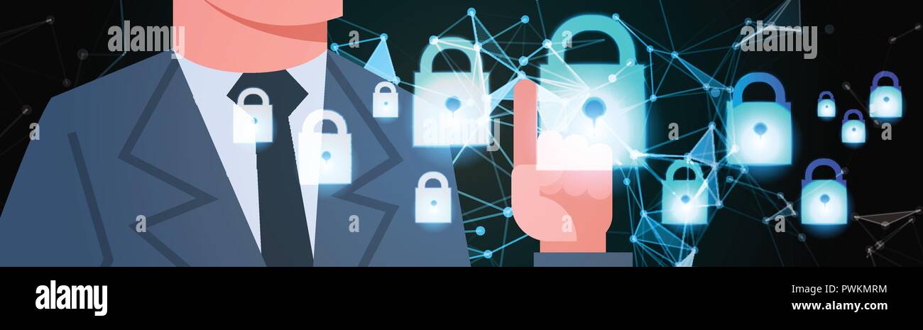 businessman touch virtual padlock GDPR data privacy background. network ... businessman touch virtual padlock GDPR data privacy background. network ...