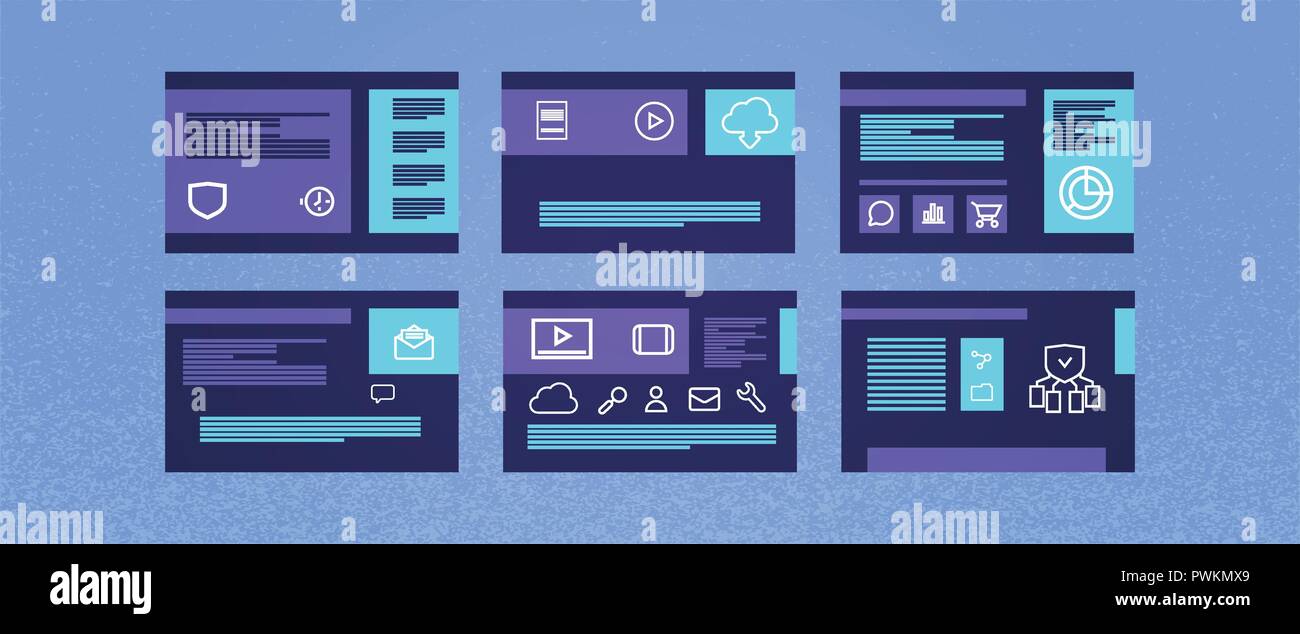 monitor data protection computing center with infographic, network and ...