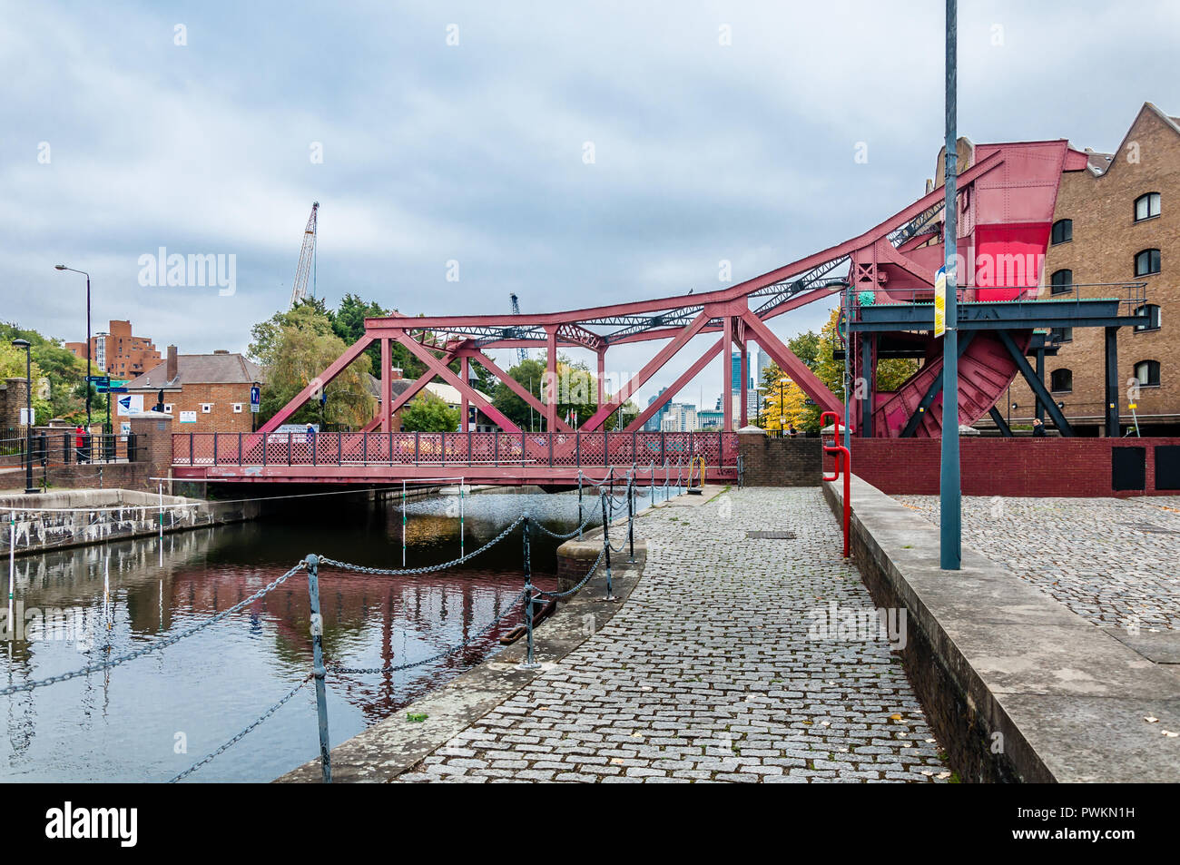 Shadwell Basin, with its 1930s bascule-type rolling Scherzer lifting ...