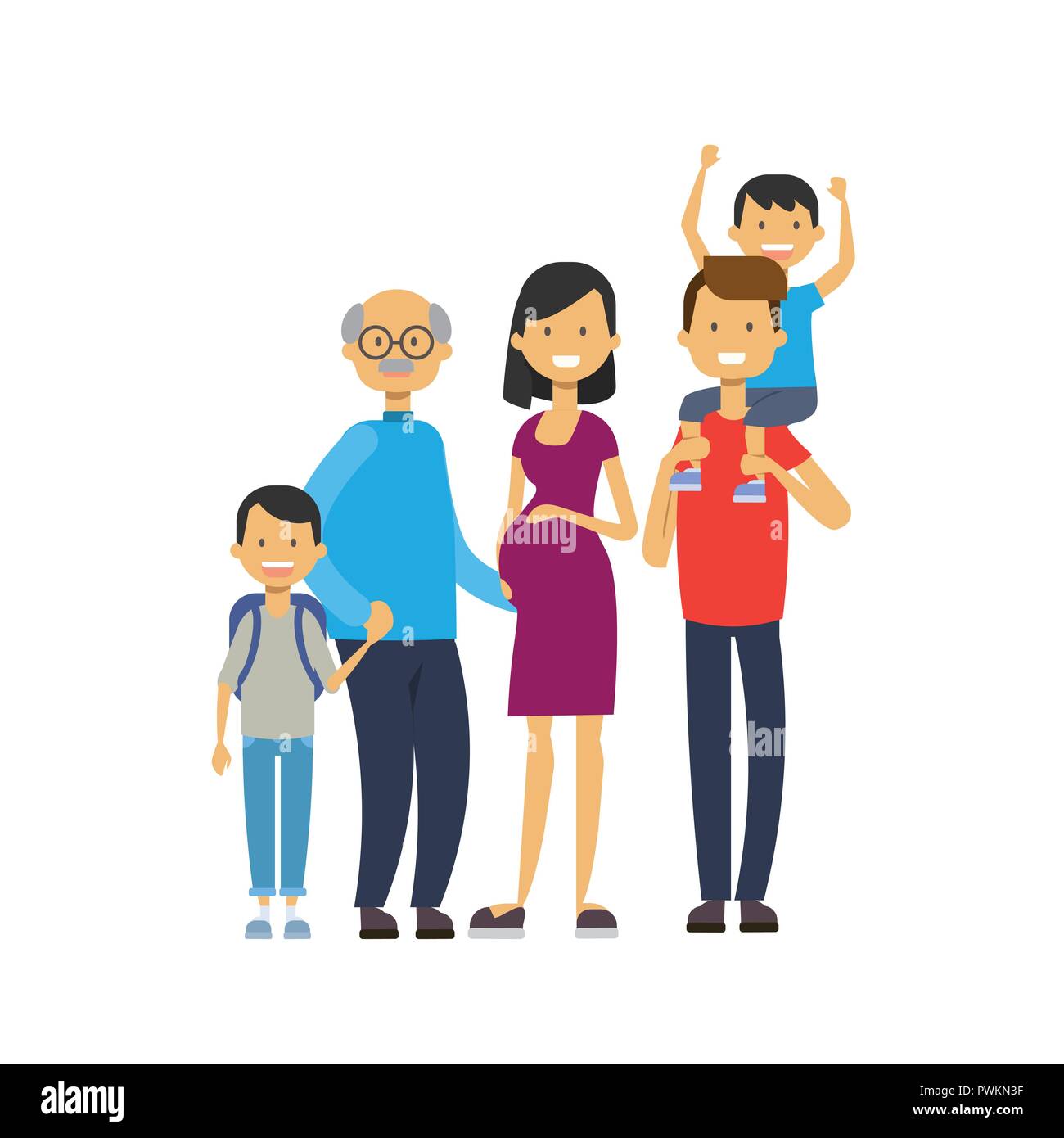 grandparents parents grandchildren, multi generation family, full ...