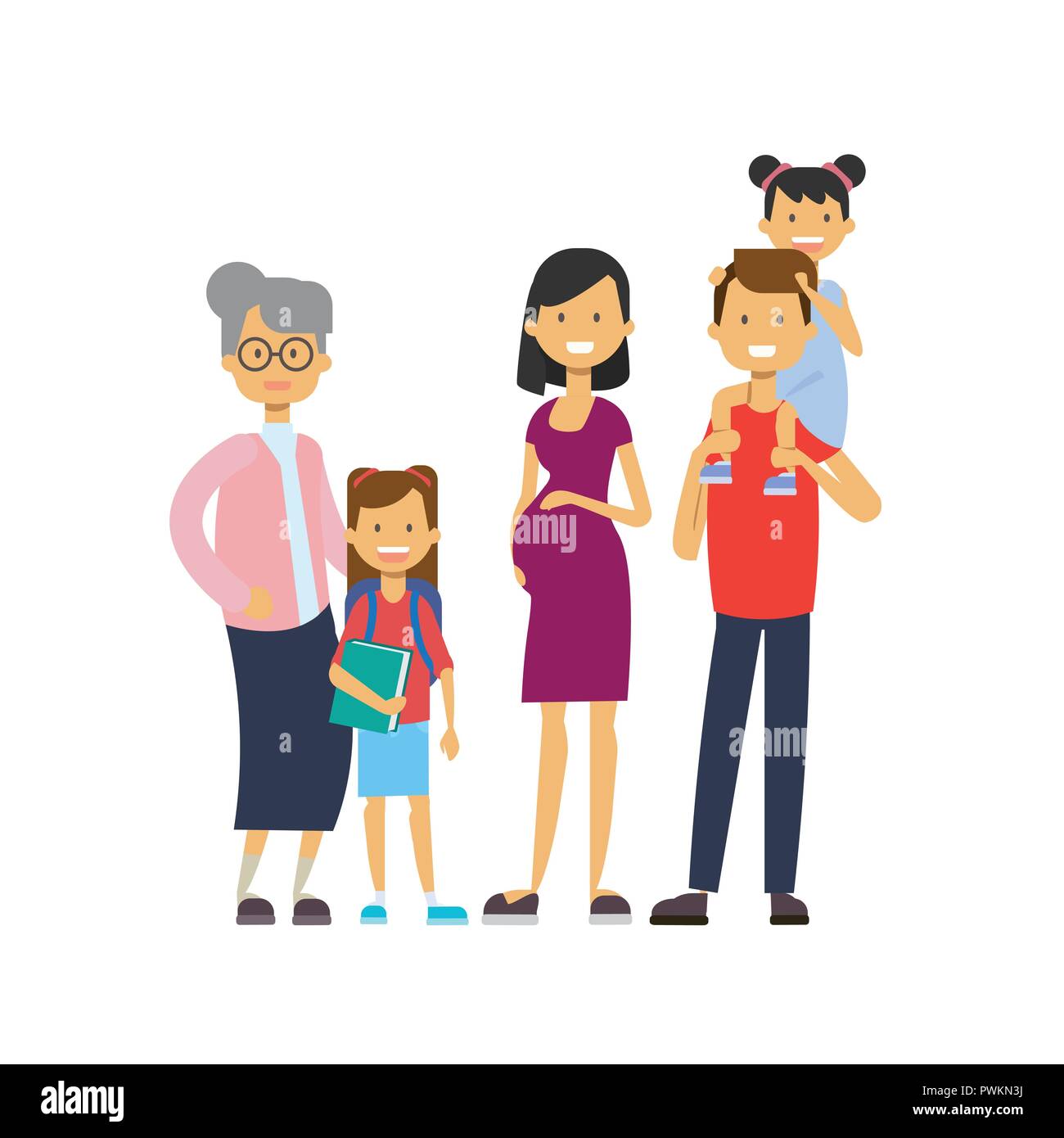 grandparents parents grandchildren, multi generation family, full ...