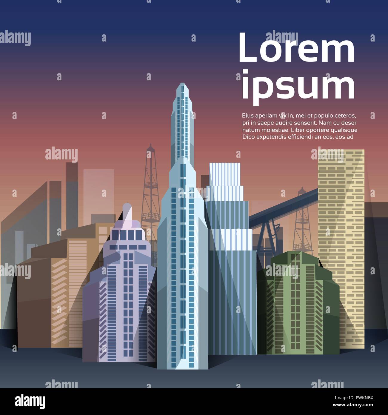 Polluted city skyline Stock Vector Images - Alamy