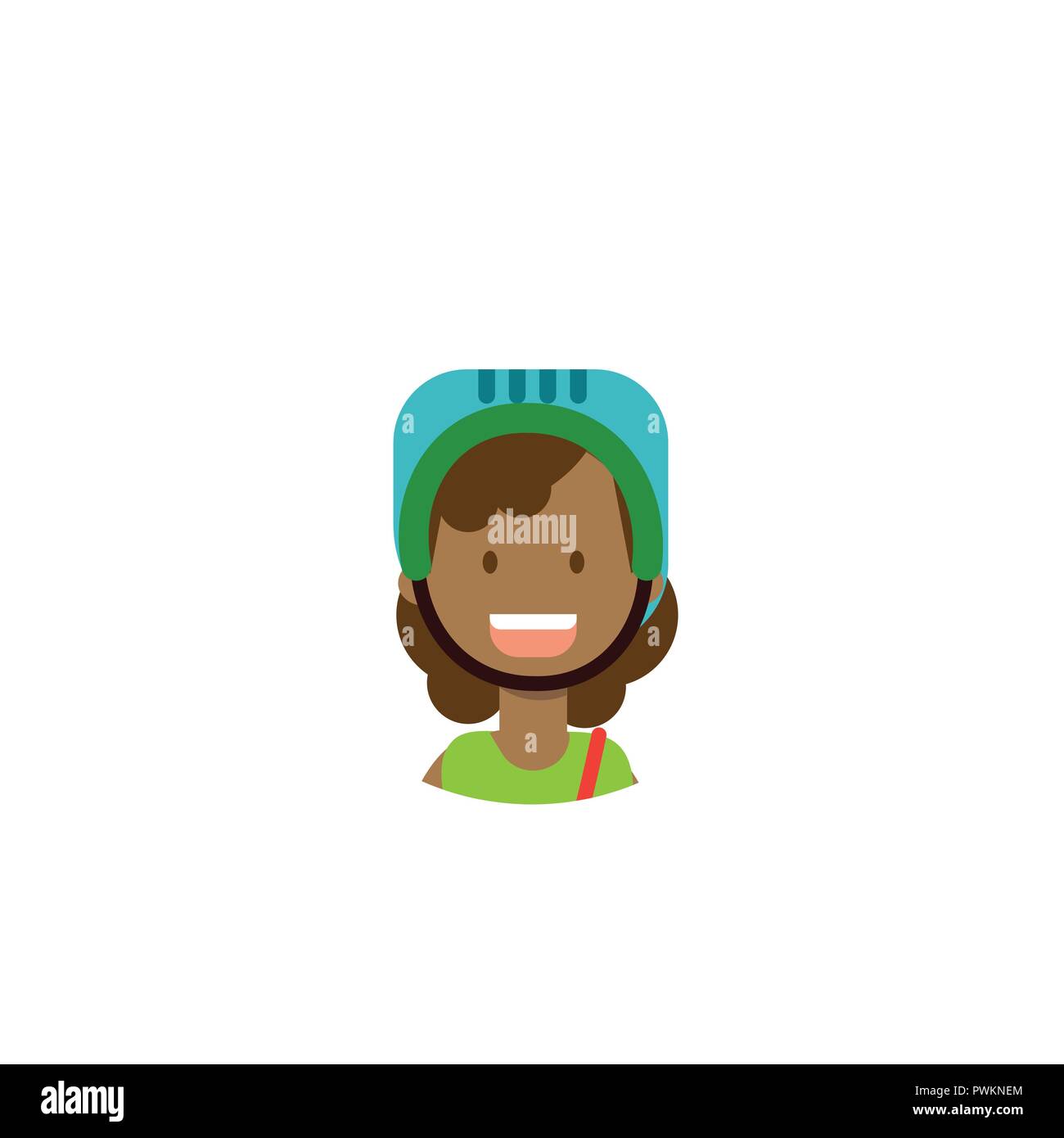 african children face happy girl helmet portrait on white background ...