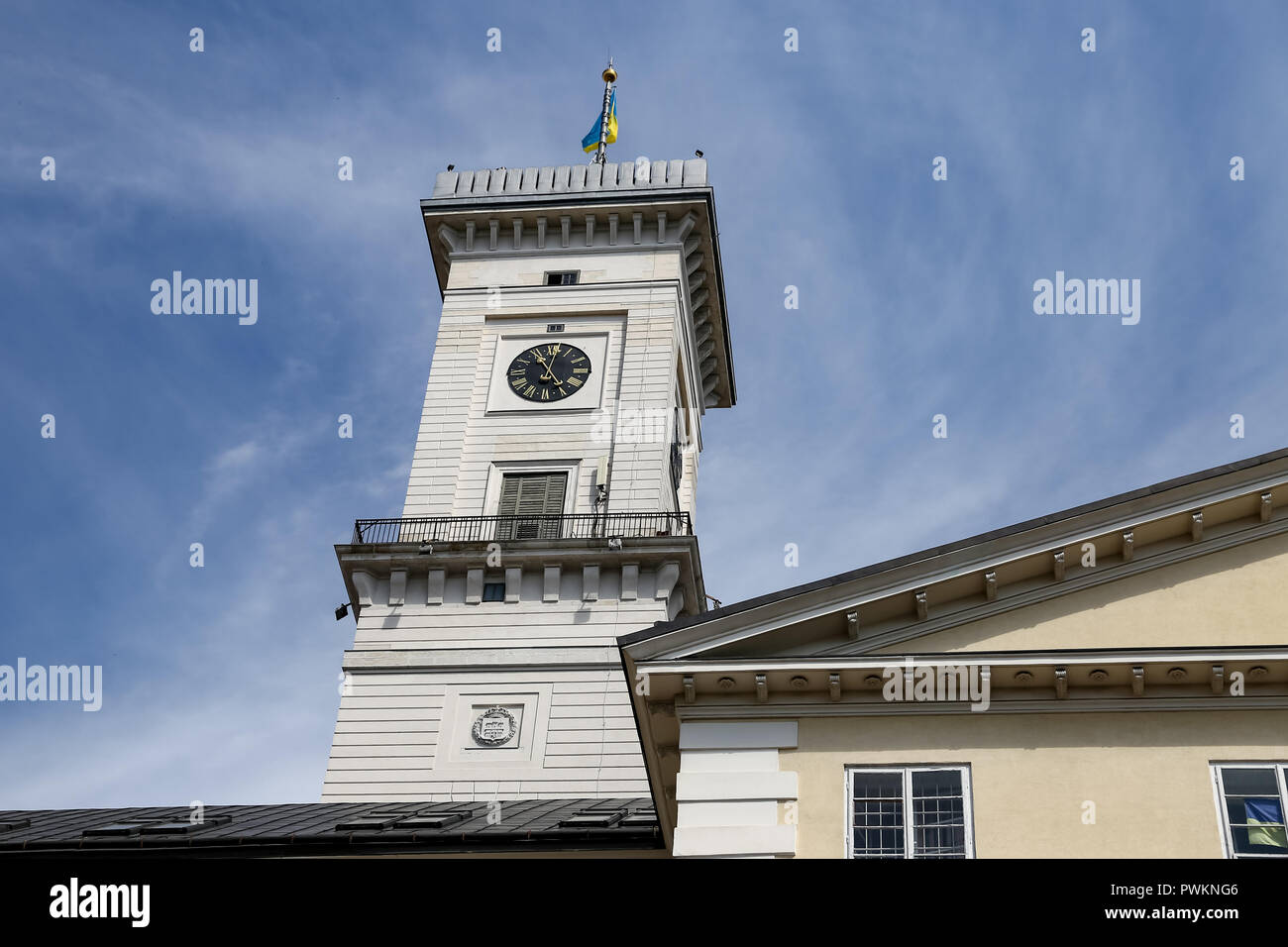 Ukraine lviv city hall clock hi-res stock photography and images - Alamy