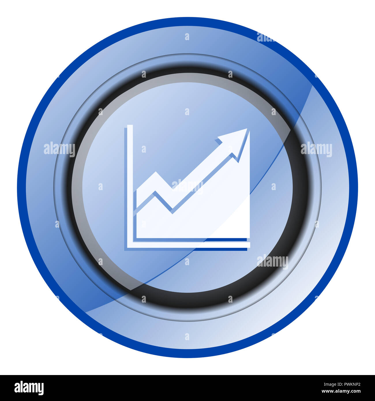 Histogram blue glossy web icon Stock Photo - Alamy