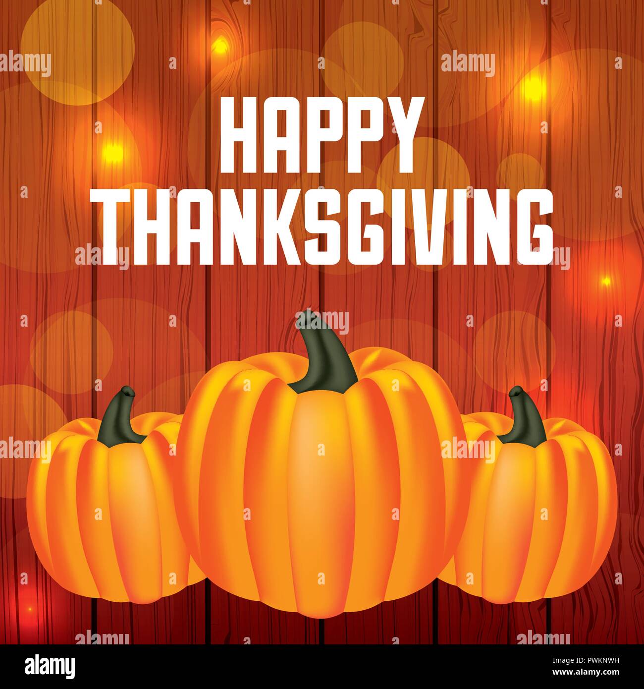 happy thanksgiving pumpkins lights wall vector illustration Stock ...