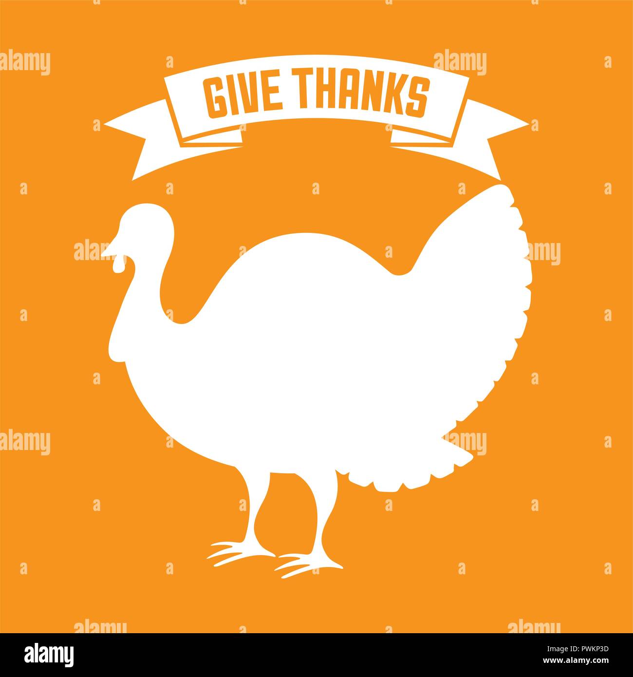 thanksgiving ribbon given thanks turkey vector illustration Stock ...
