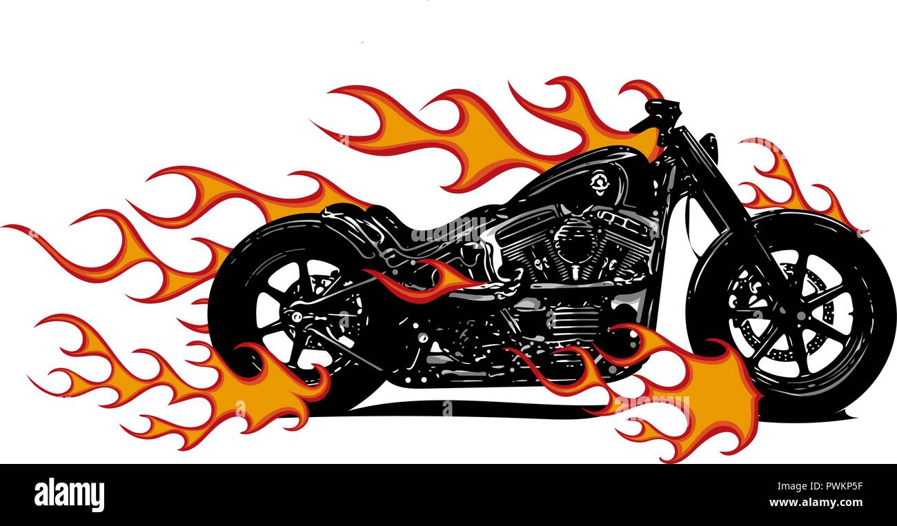 Chopper bike flames hi-res stock photography and images - Alamy