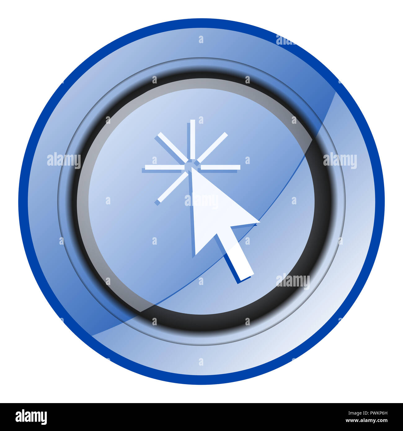 Glossy blue like button Cut Out Stock Images & Pictures - Alamy