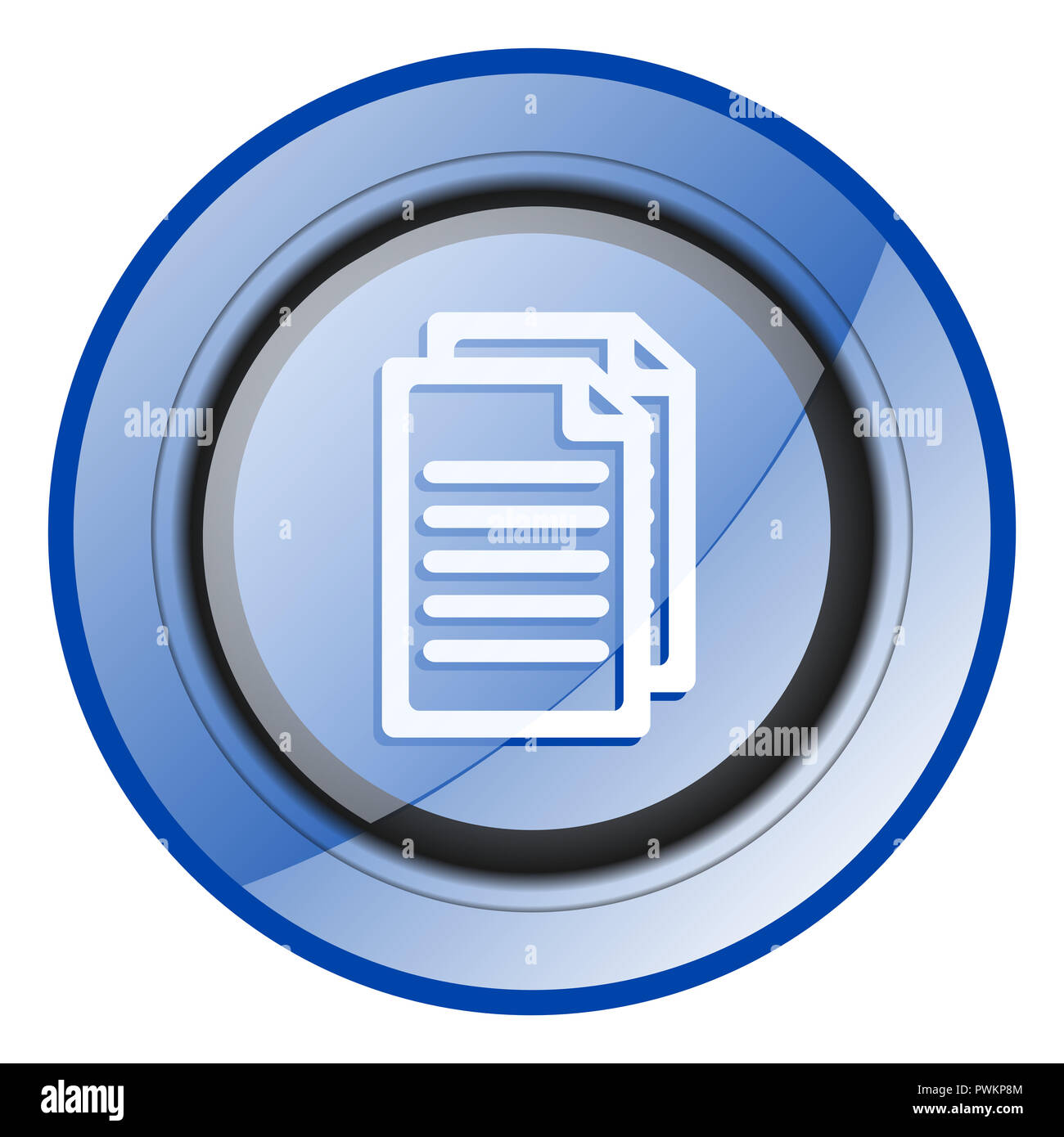 Document blue glossy web icon Stock Photo - Alamy