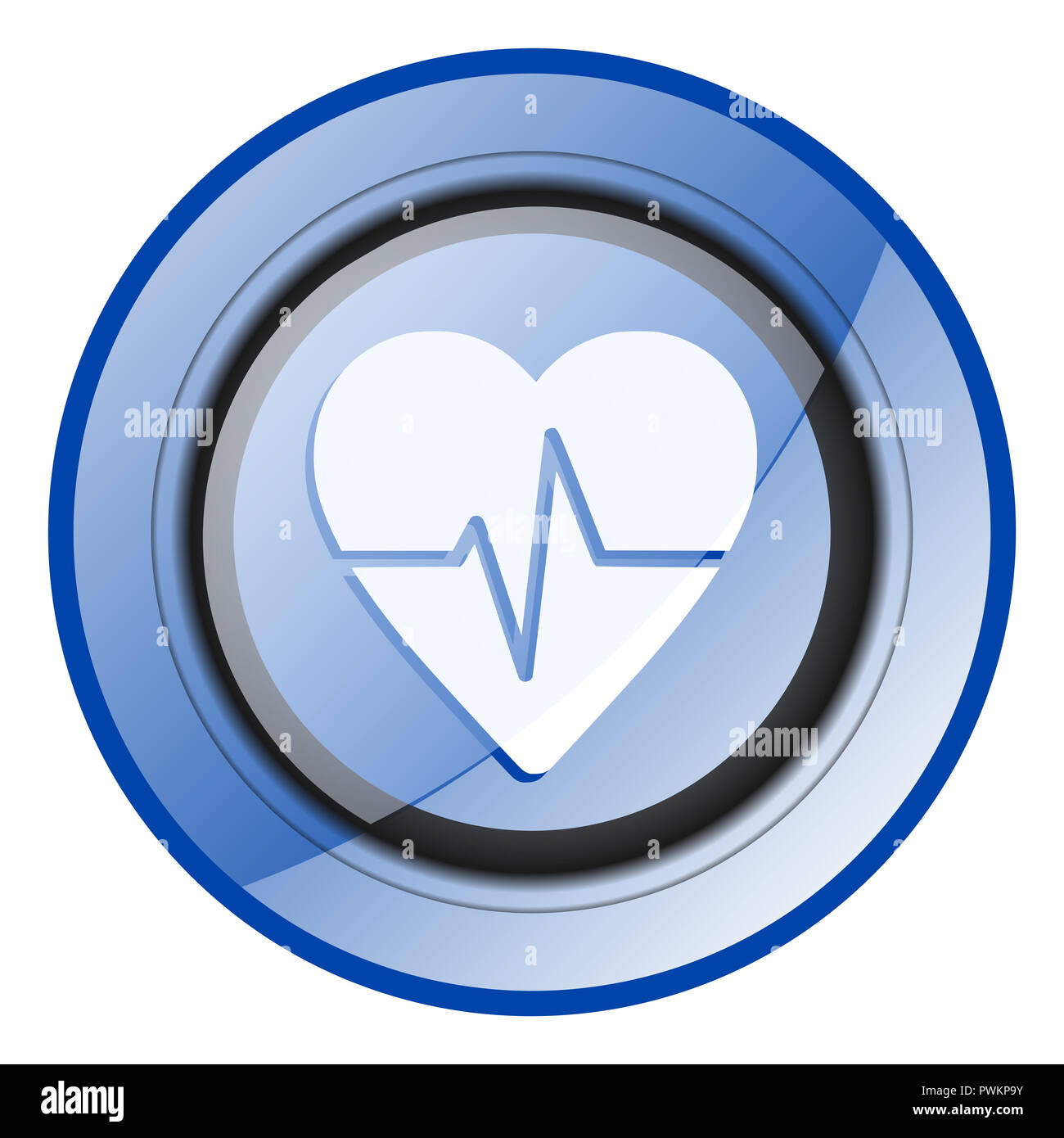 Pulse blue glossy web icon Stock Photo - Alamy