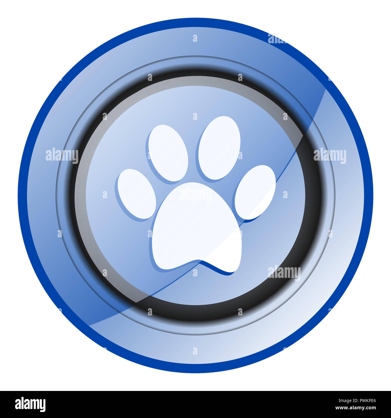 Foot print icon blue internet hi-res stock photography and images - Alamy