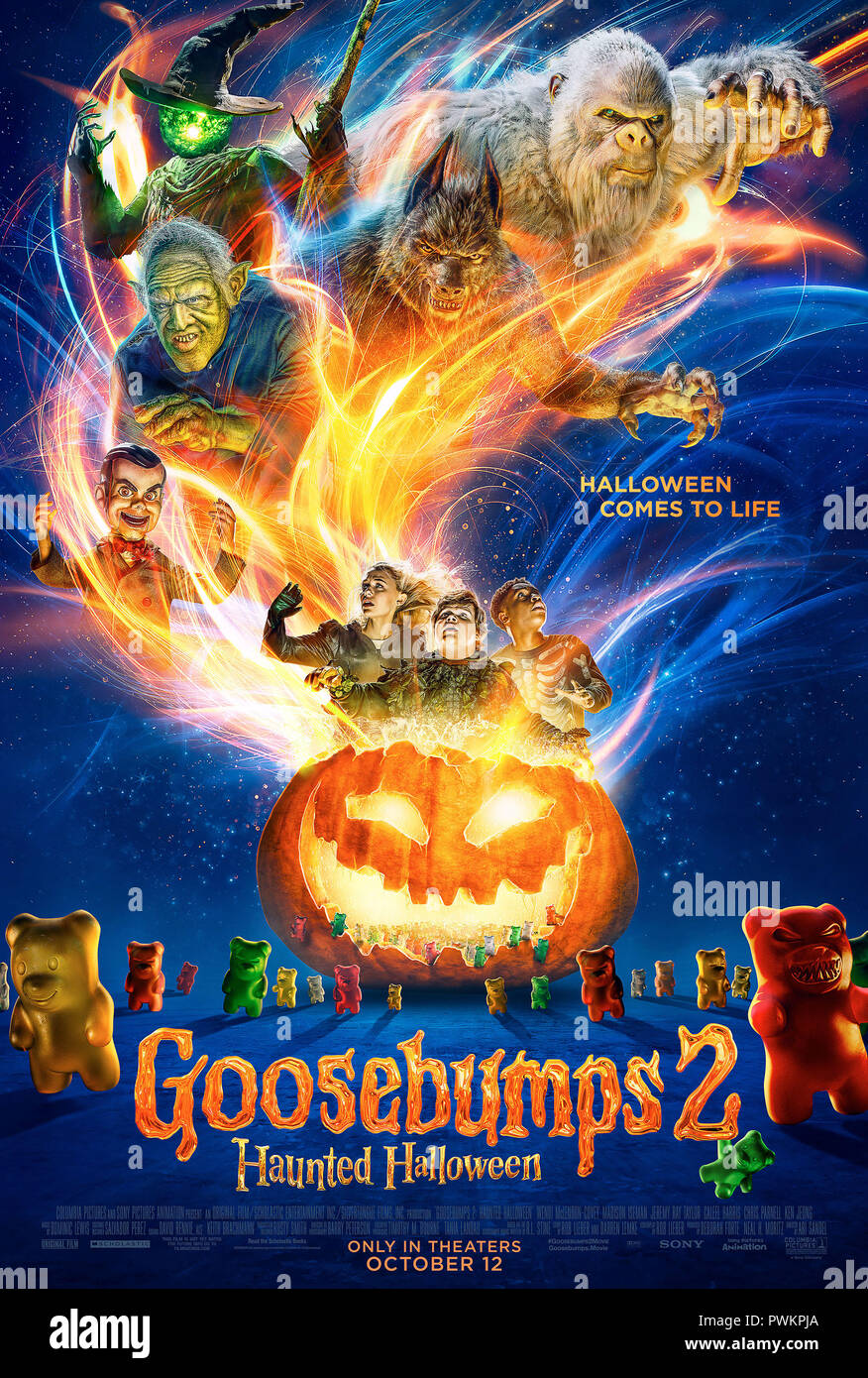 GOOSEBUMPS 2: HAUNTED HALLOWEEN, US poster, bottom l-r: Madison Iseman ...