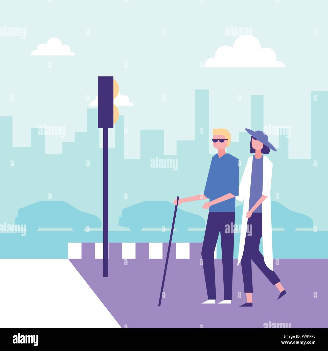 Blind people working Stock Vector Images - Alamy
