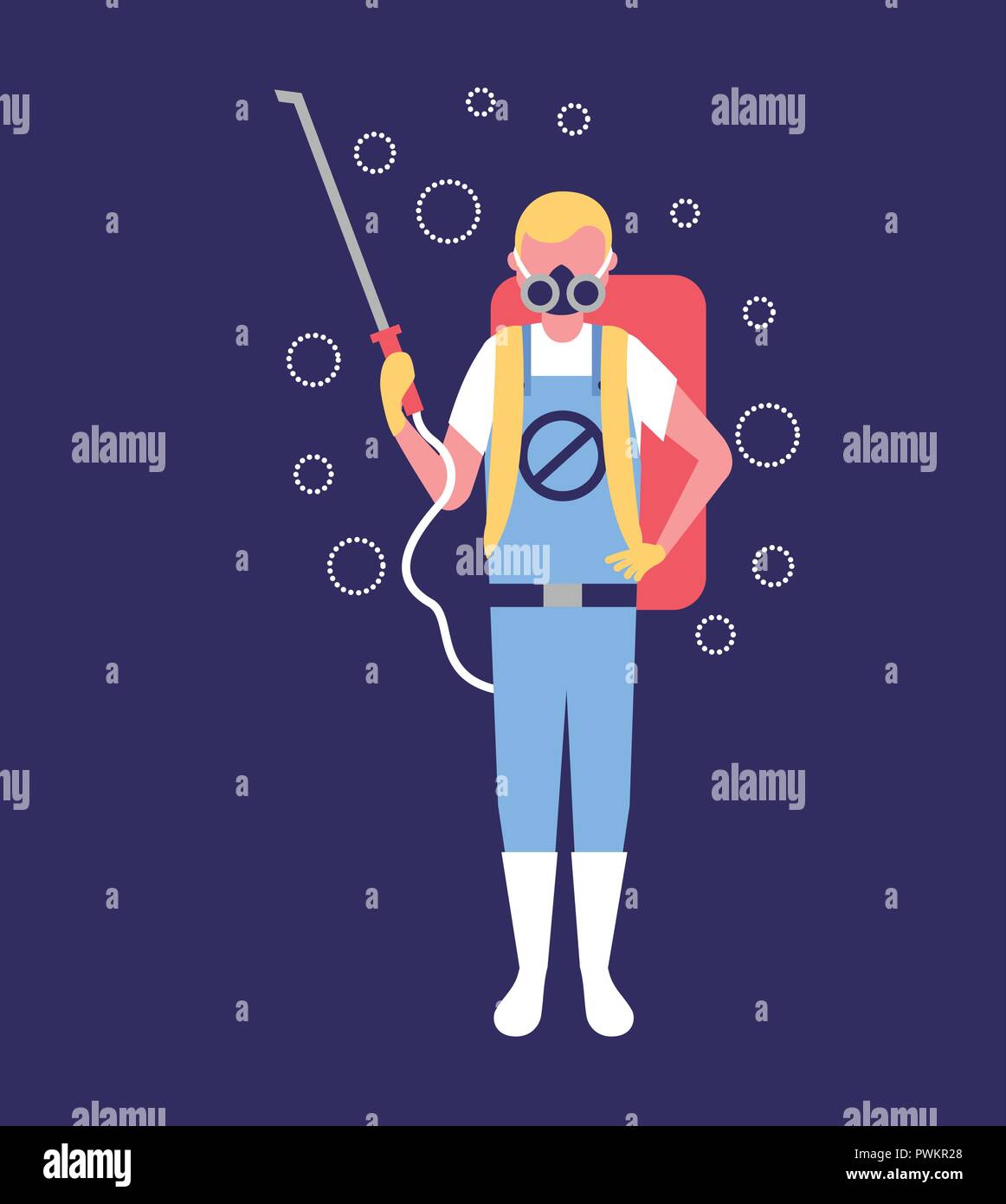 work professional man fumigator occupation vector illustration Stock ...