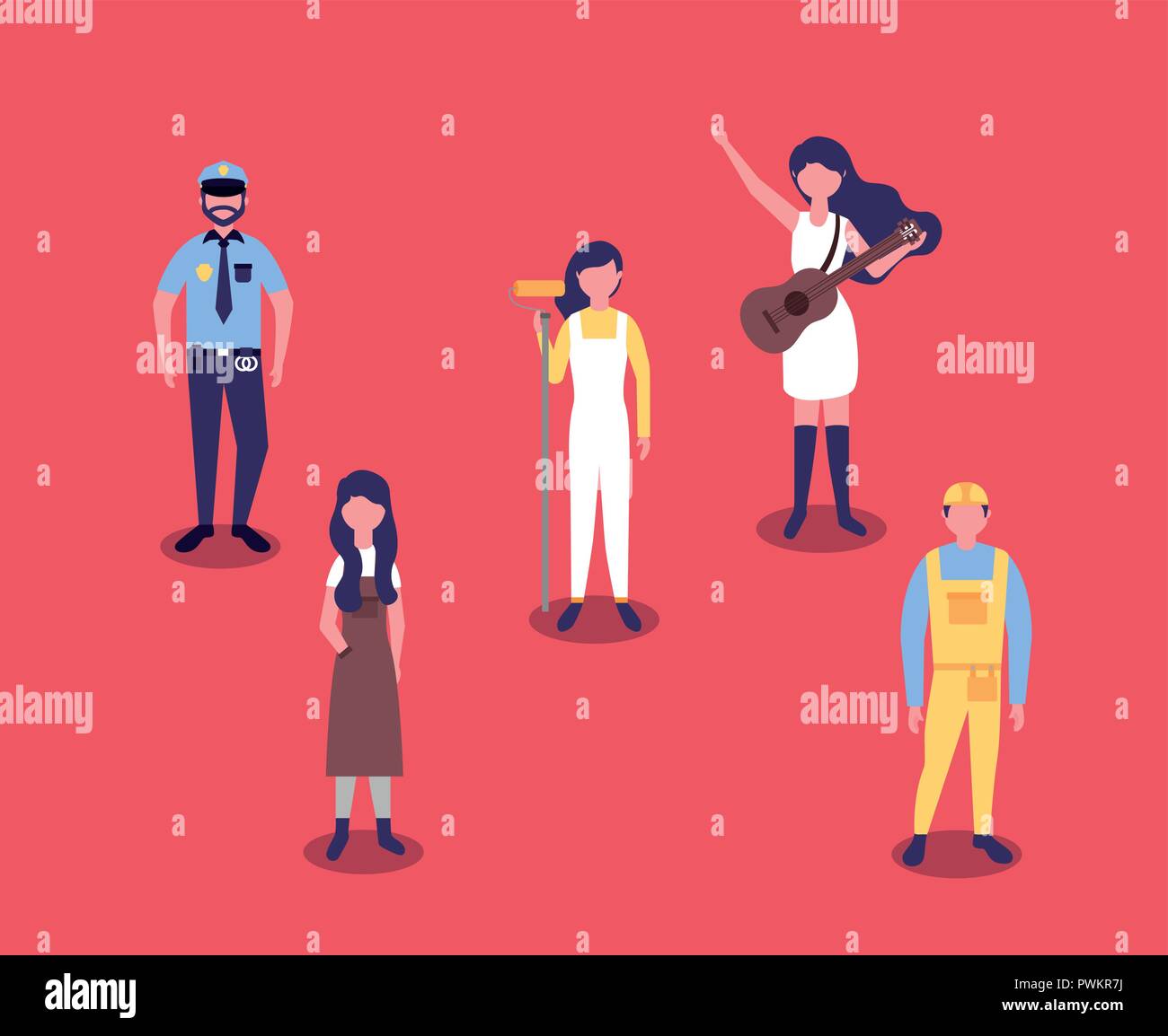 labor day professional people dedication vector illustration Stock ...