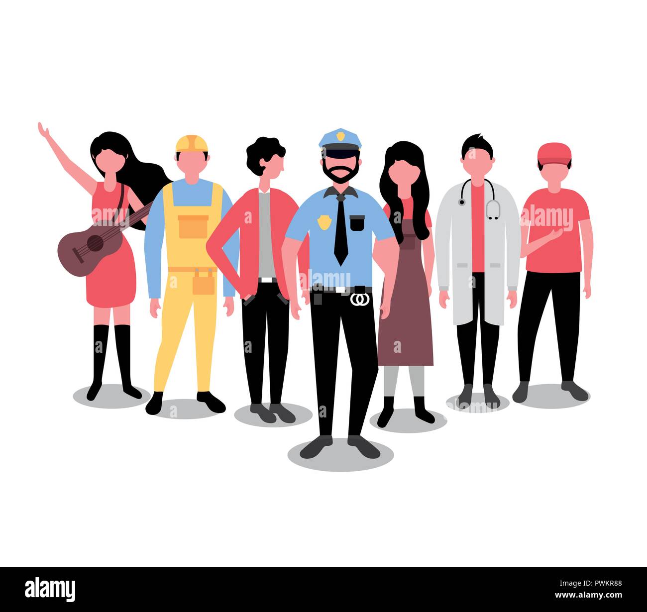 labor day professional people occupation vector illustration Stock ...