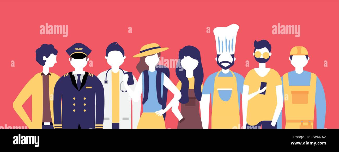 labor day professional occupation people celebrate vector illustration ...