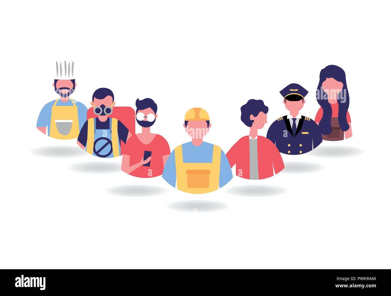 labor day people work occupation vector illustration Stock Vector Image ...