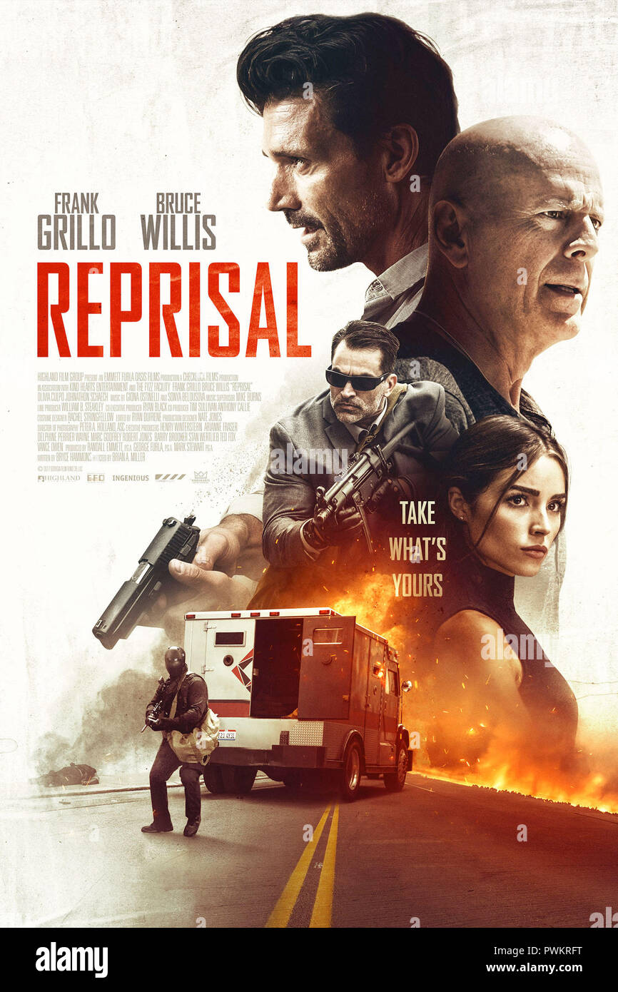 REPRISAL, poster, from top: Bruce Willis, Frank Grillo, Johnathon ...