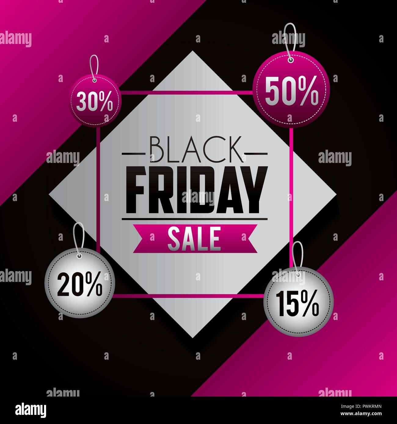 black friday shopping figure frame stickers discount and offers vector ...