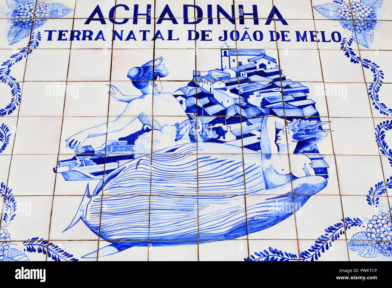 Tile plaque, Achadinha Village, Sao Miguel Island, Azores, Portugal ...