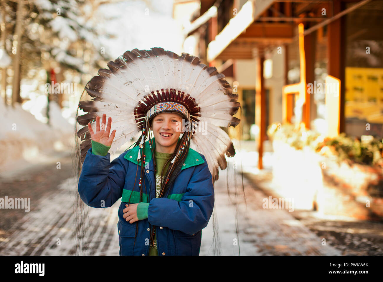 Happy children playing native american hi-res stock photography and images - Alamy