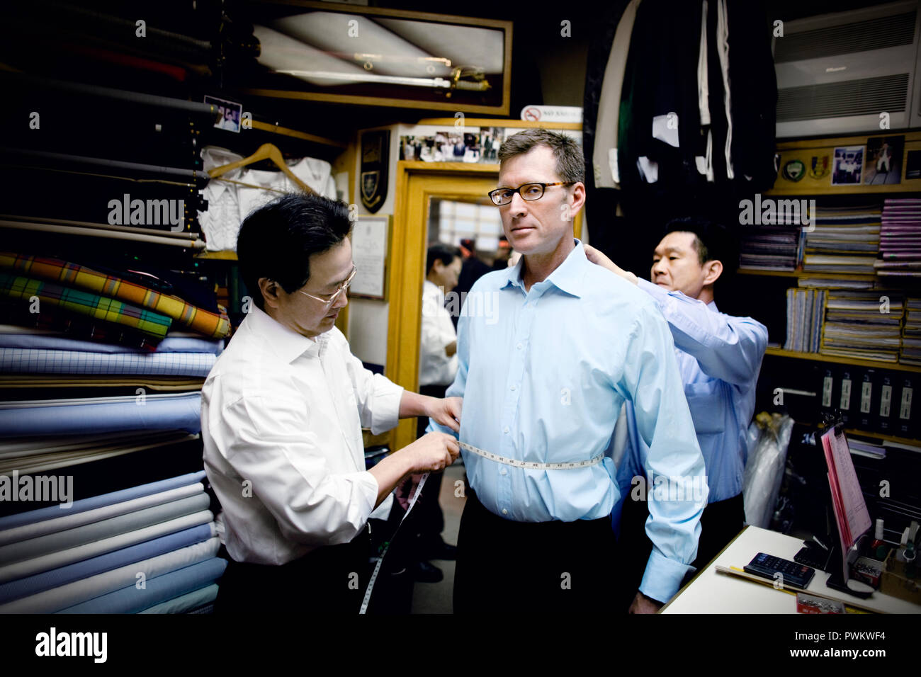 Suits measuring suit hi-res stock photography and images - Alamy